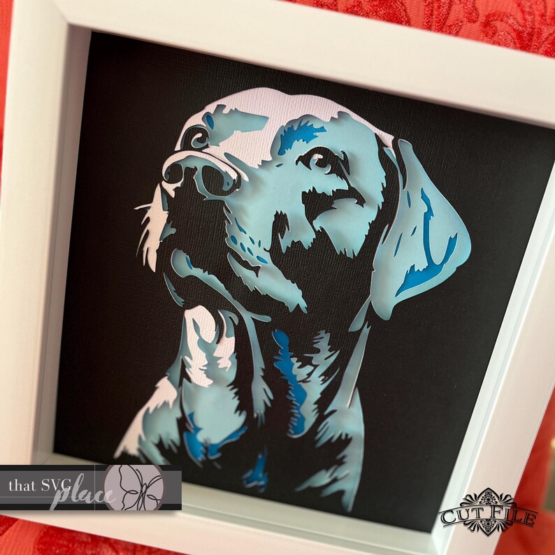 3D Labrador Retriever SVG, Layered Shadowbox Template, Paper Cut Light ...