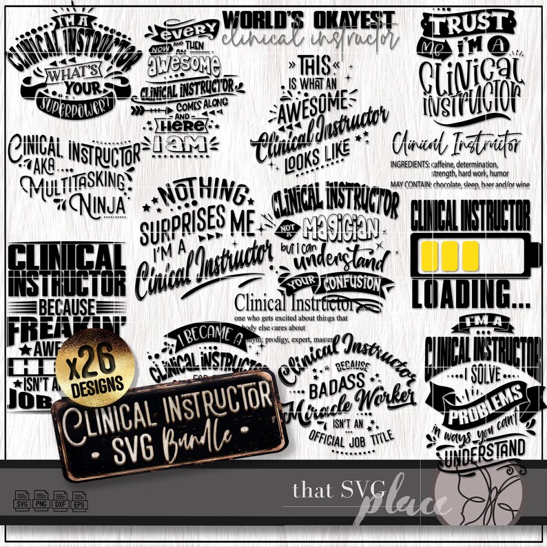 Clinical Instructor SVG Bundle, Shirt SVG PNG, Appreciation Gift ...