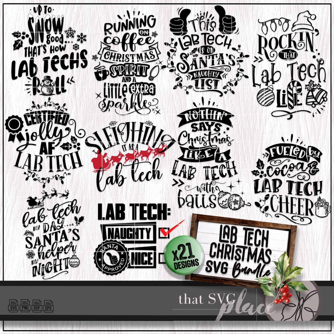 Lab Tech SVG Bundle, Christmas MLT SVG, Laboratory Png, Med Lab Tech ...
