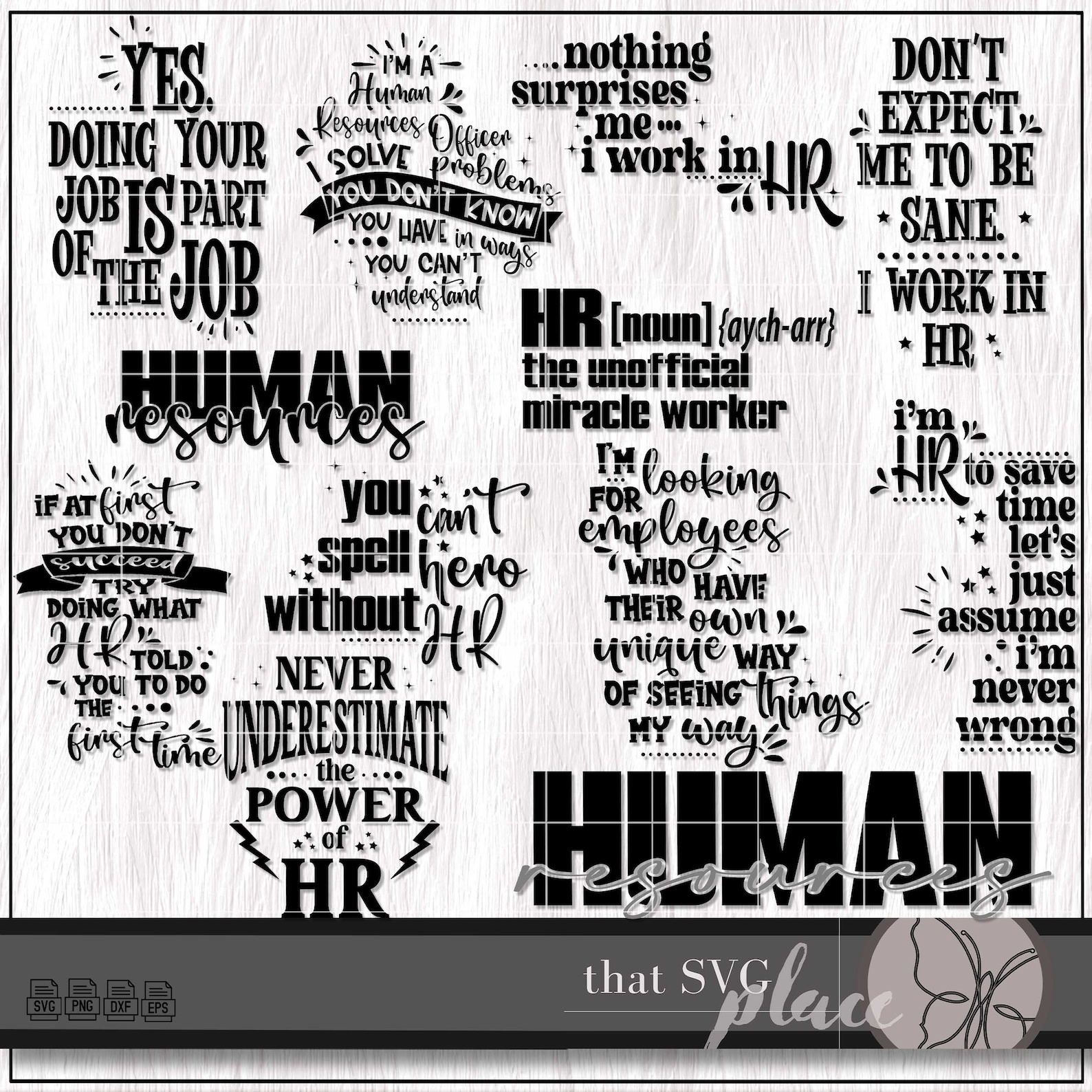 HR SVG, Human Resources Svg Png Bundle, Funny HR Svg for Hr ...
