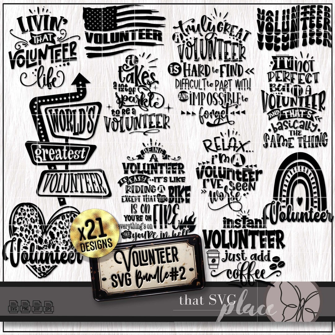 Volunteer SVG, Community Volunteer Appreciation Gift PNG Bundle ...