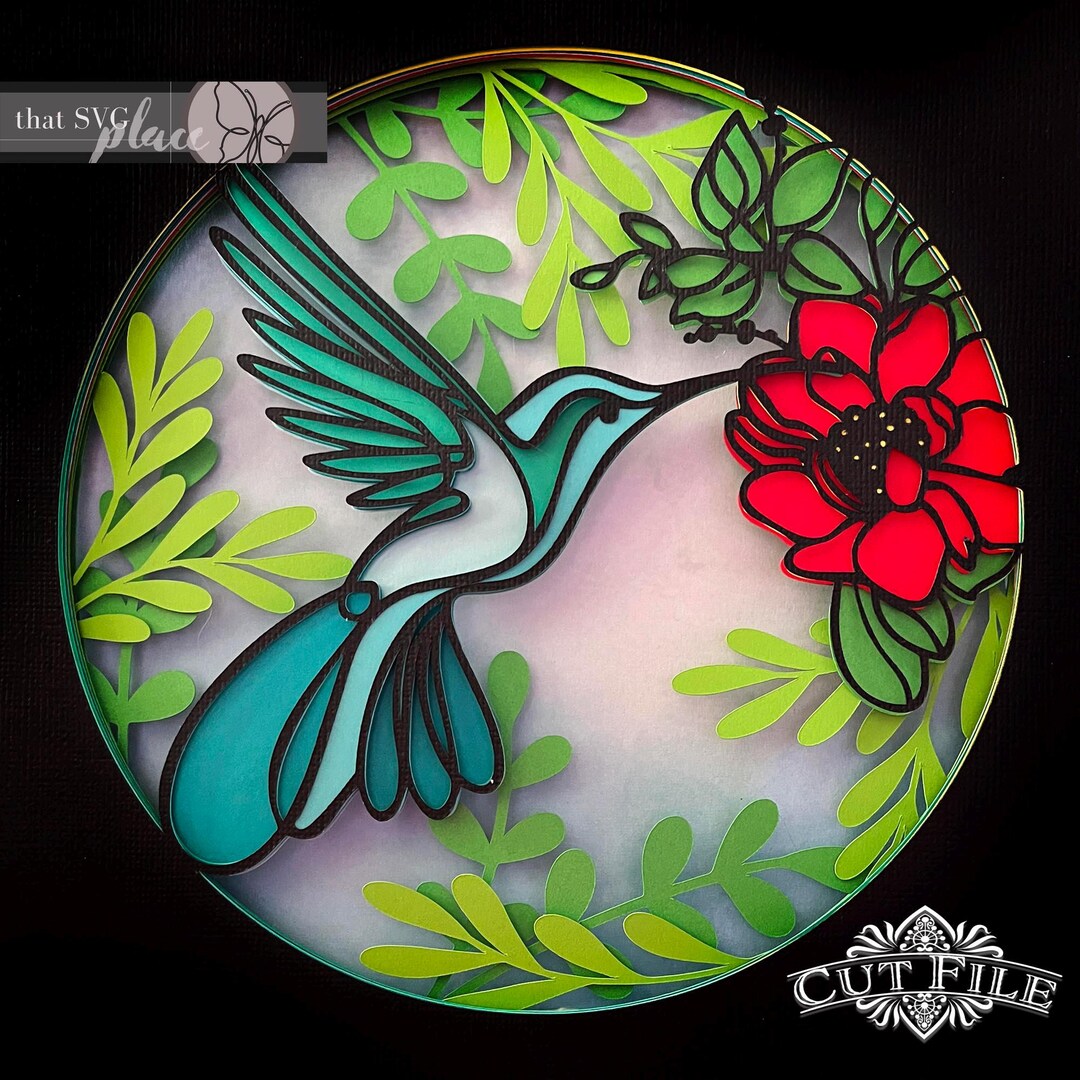 Hummingbird 3D Layered Shadowbox Template, Paper Cut Light Box, Cricut ...
