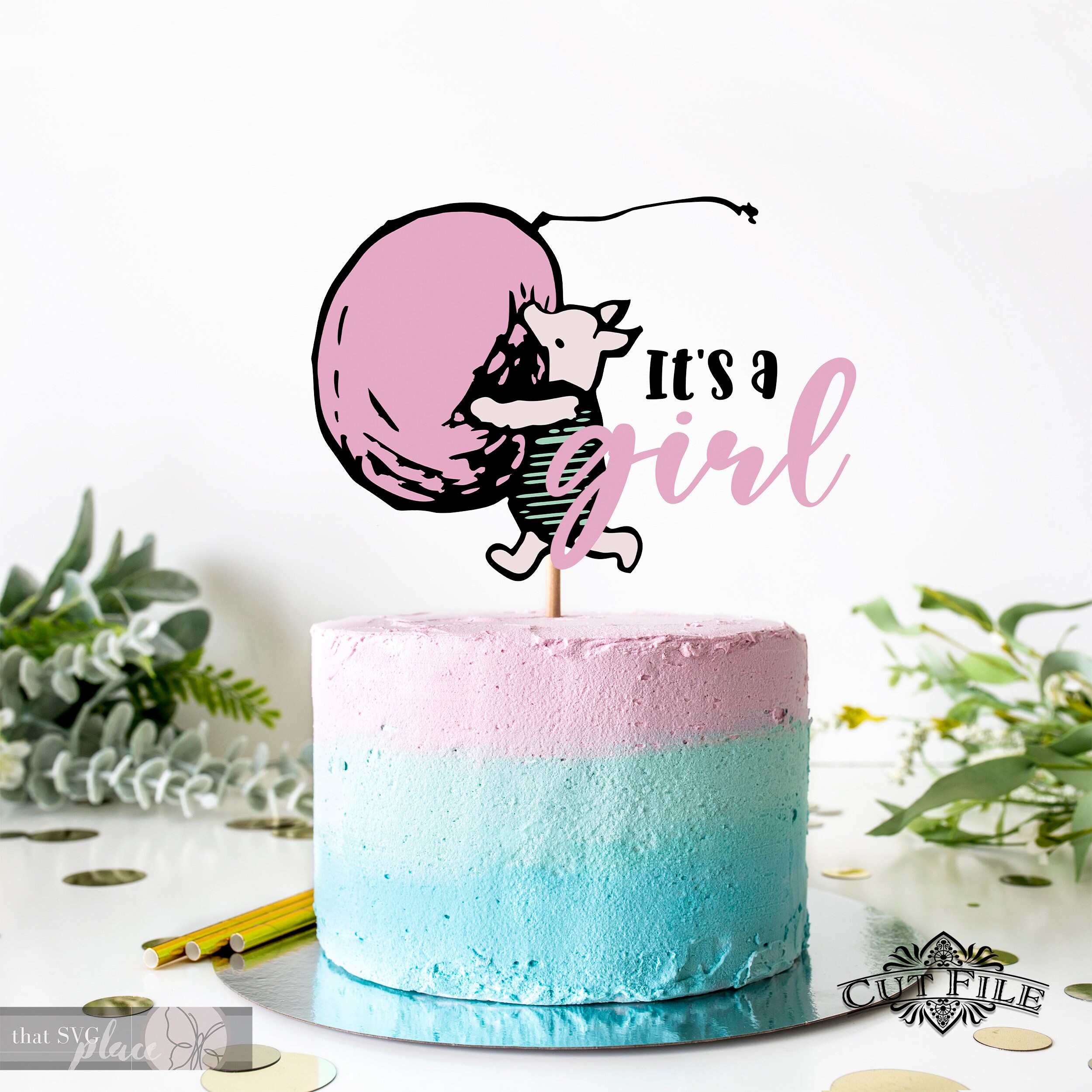 Gender Reveal SVG Classic Winnie the Pooh Clipart Piglet - Etsy