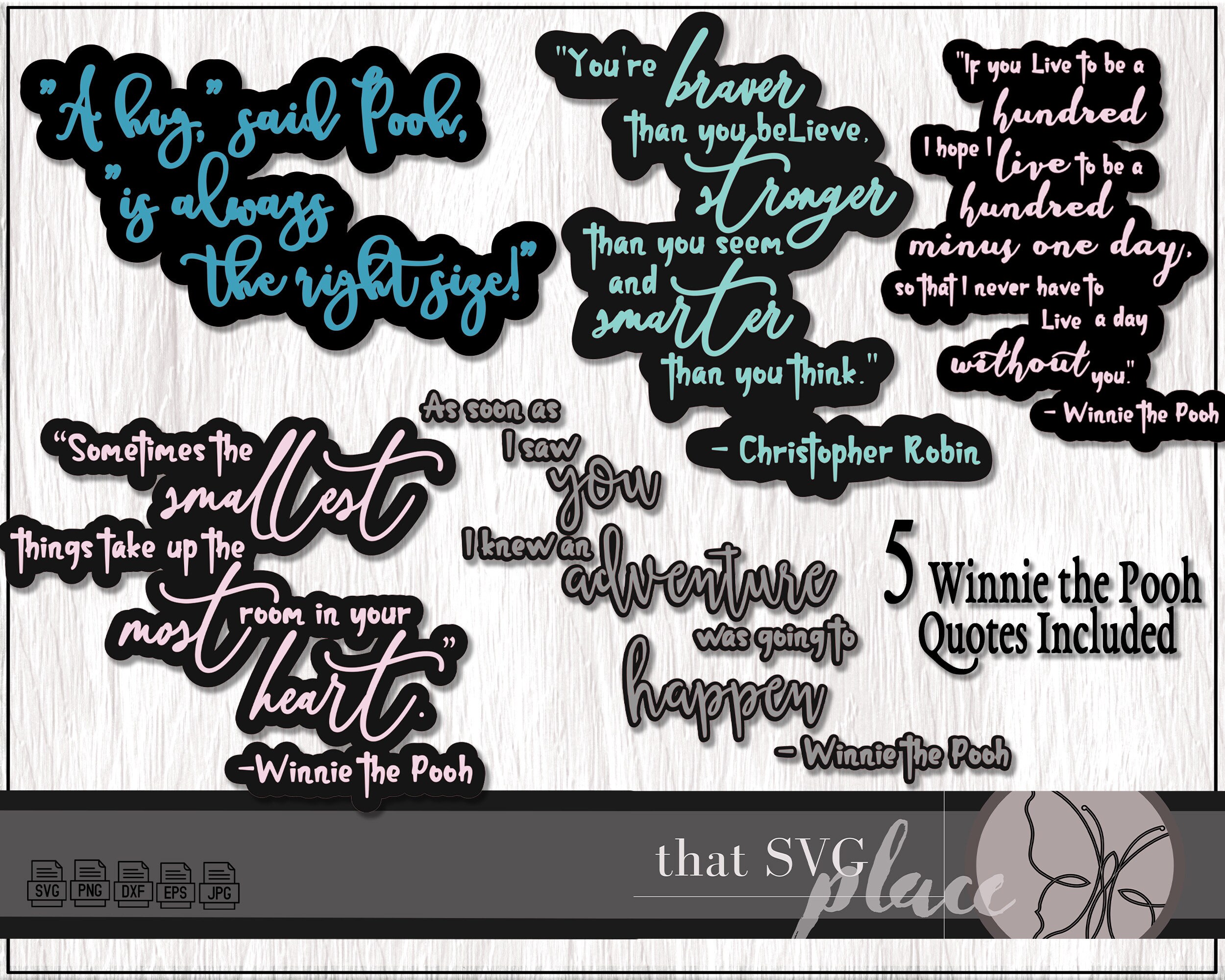 Classic Winnie the Pooh Quotes AA Milne Quote SVG Cricut - Etsy