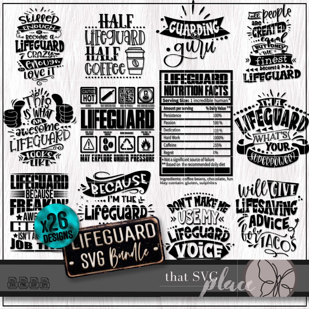 Lifeguard SVG, Pool Attendant PNG Bundle, Water Safety Officer SVG ...