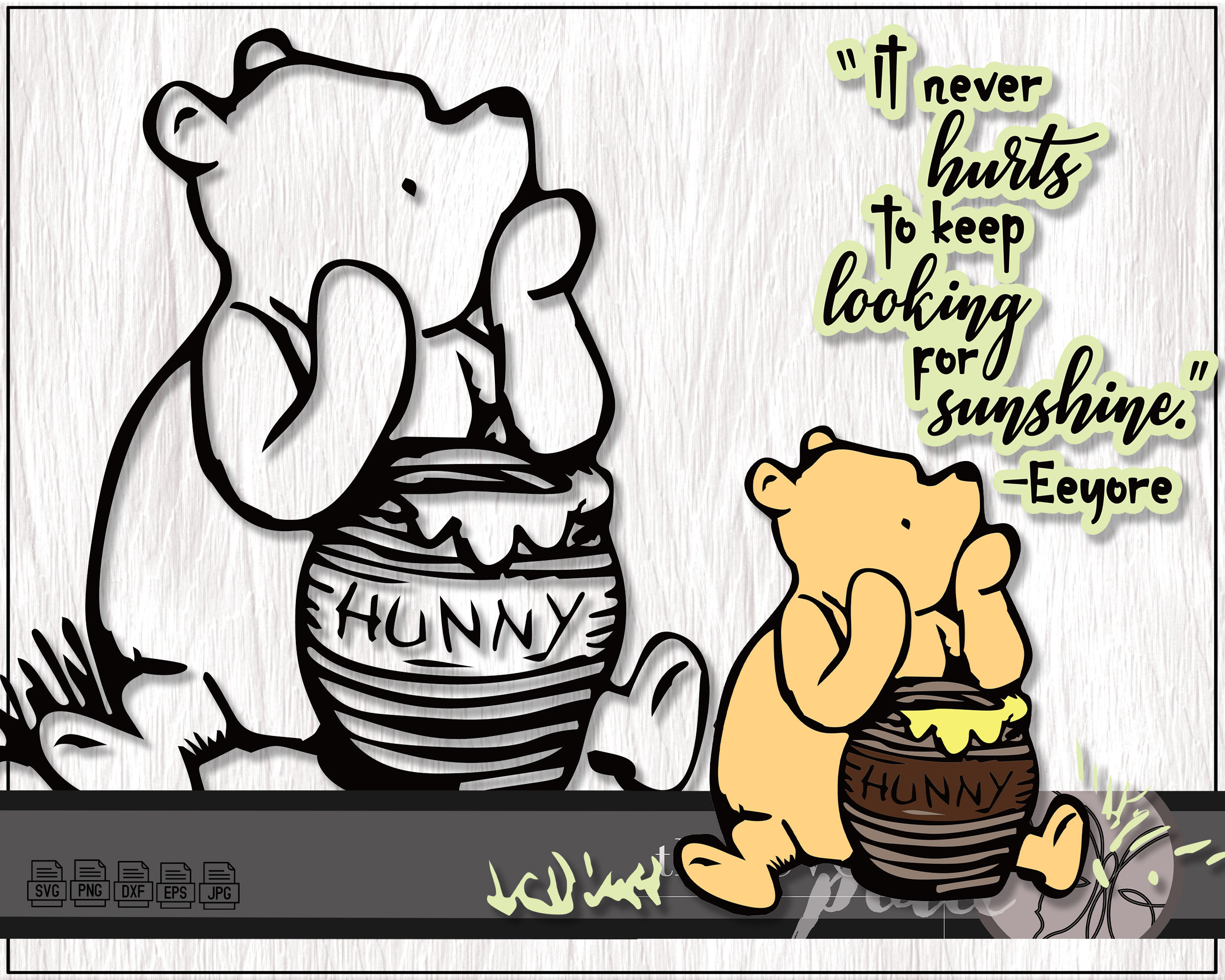 Classic Winnie the Pooh SVG EPS PNG Cricut Silhouette - Etsy