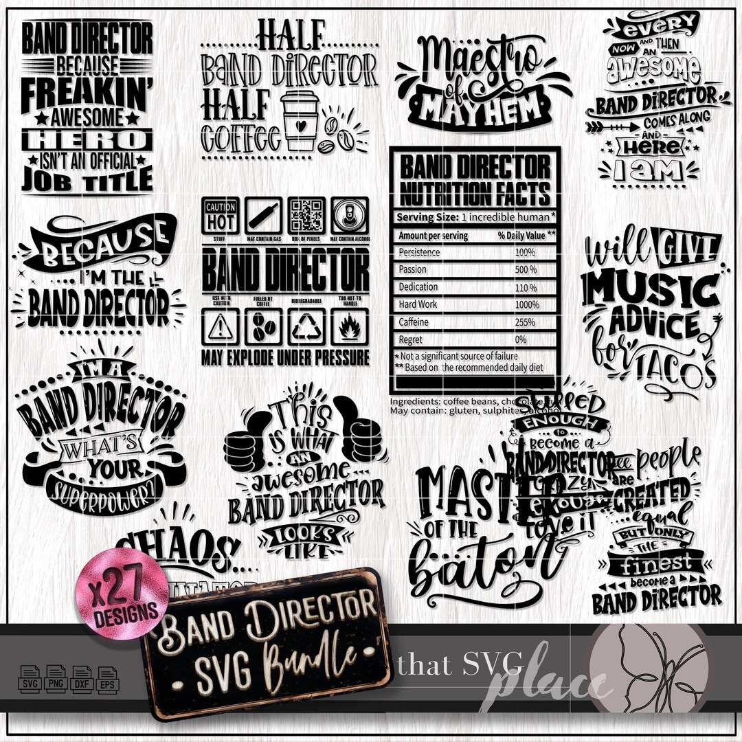 Band Director SVG Bundle, Music Teacher SVG, Marching Band Director ...
