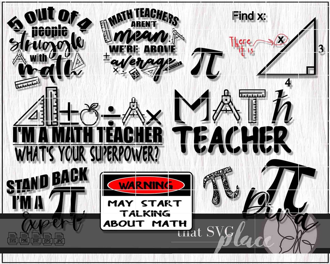 Math Classroom Decor SVG Bundle, Math SVG, Math Teacher SVG, Math ...