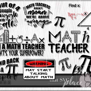 Math Classroom Decor SVG Bundle, Math SVG, Math Teacher SVG, Math ...