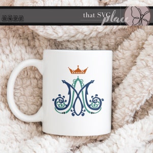 Virgin Mary SVG, Auspice Maria SVG, Mother Mary of God SVG, Marian ...