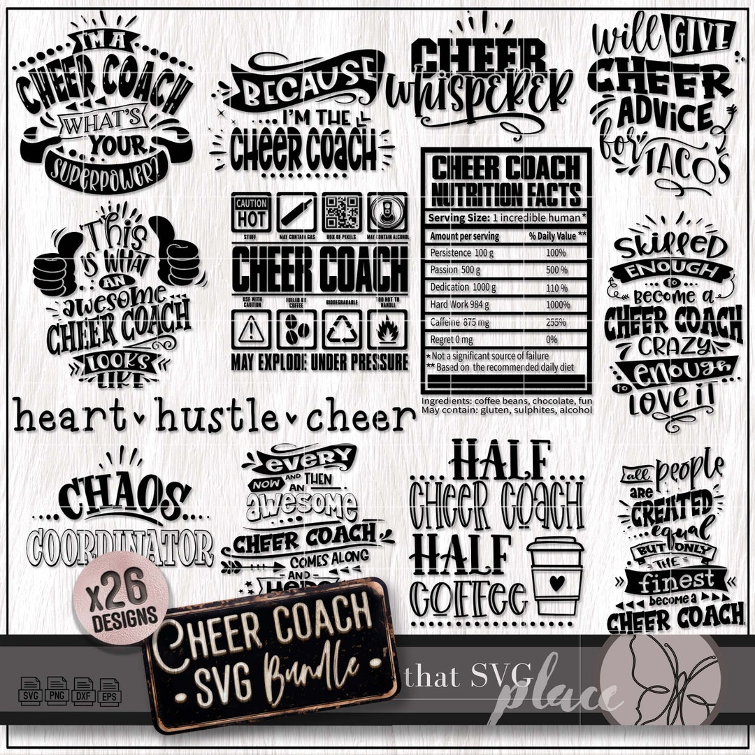 Cheer Coach PNG SVG Bundle, Cheerleader Svg, Cheerleading Shirt SVG ...