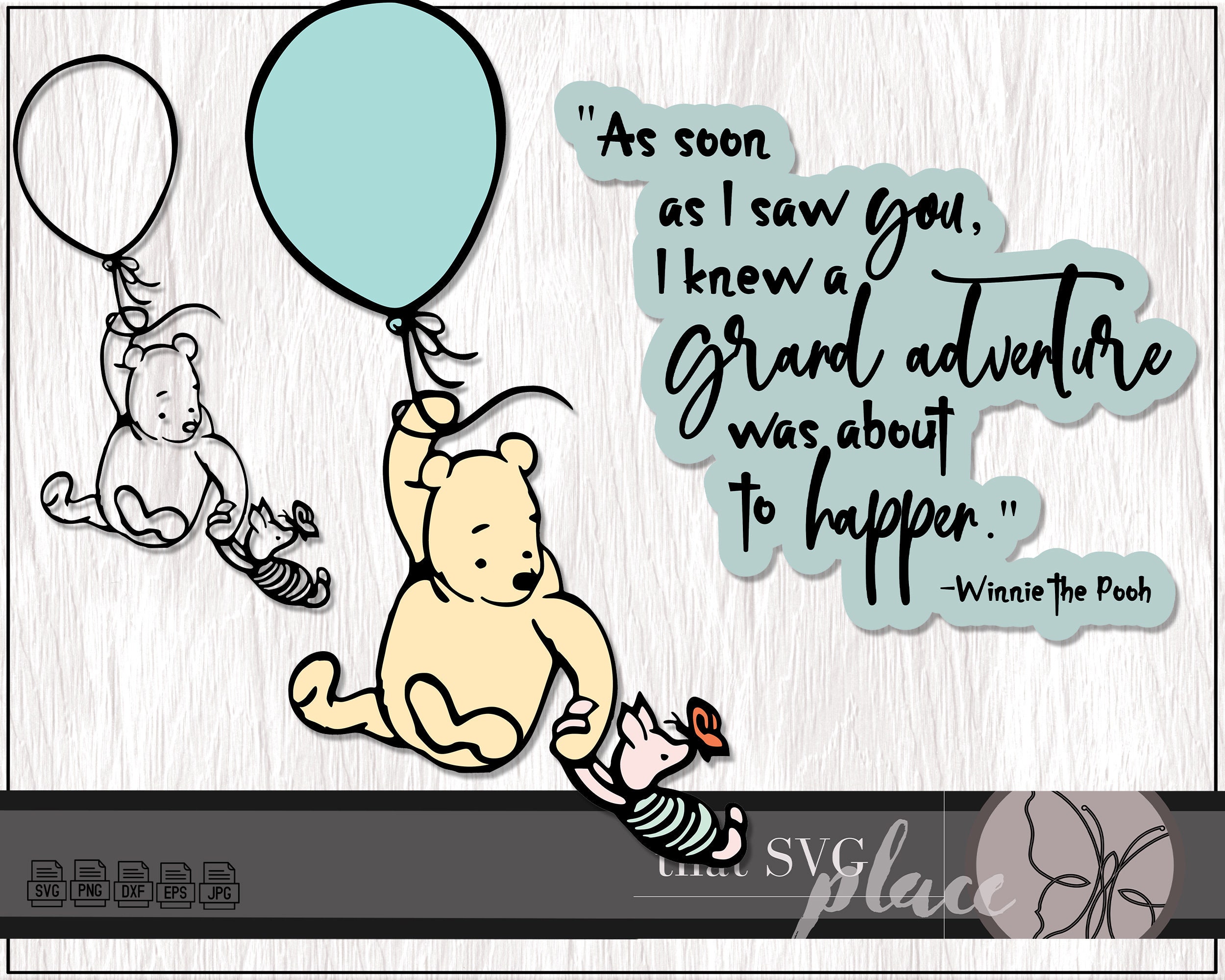 68+ Winnie The Pooh With Balloon Svg, Winnie The Pooh Svg, Pooh With ...