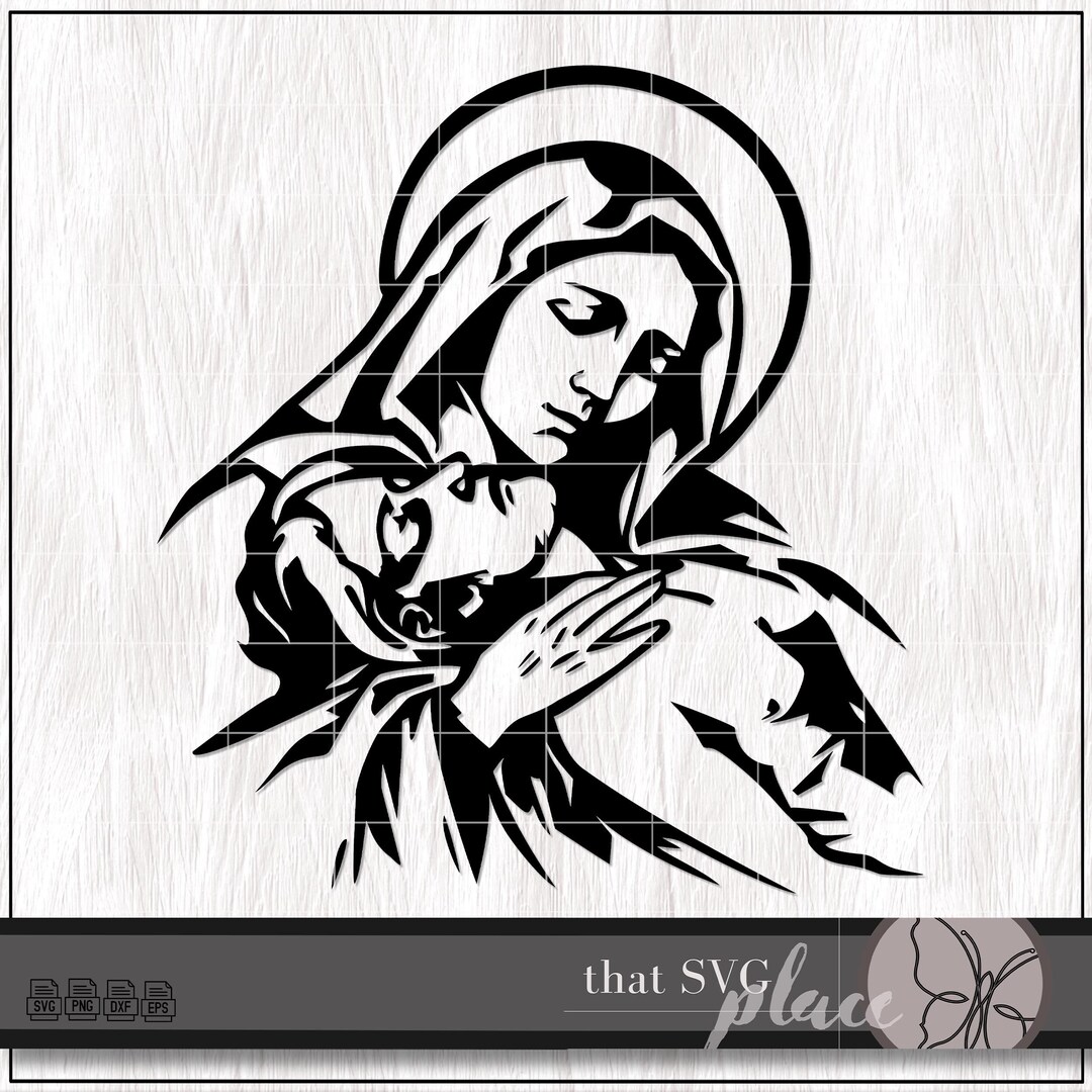 Virgin Mary SVG PNG Clipart, Good Friday SVG, Mother Mary of God Svg ...