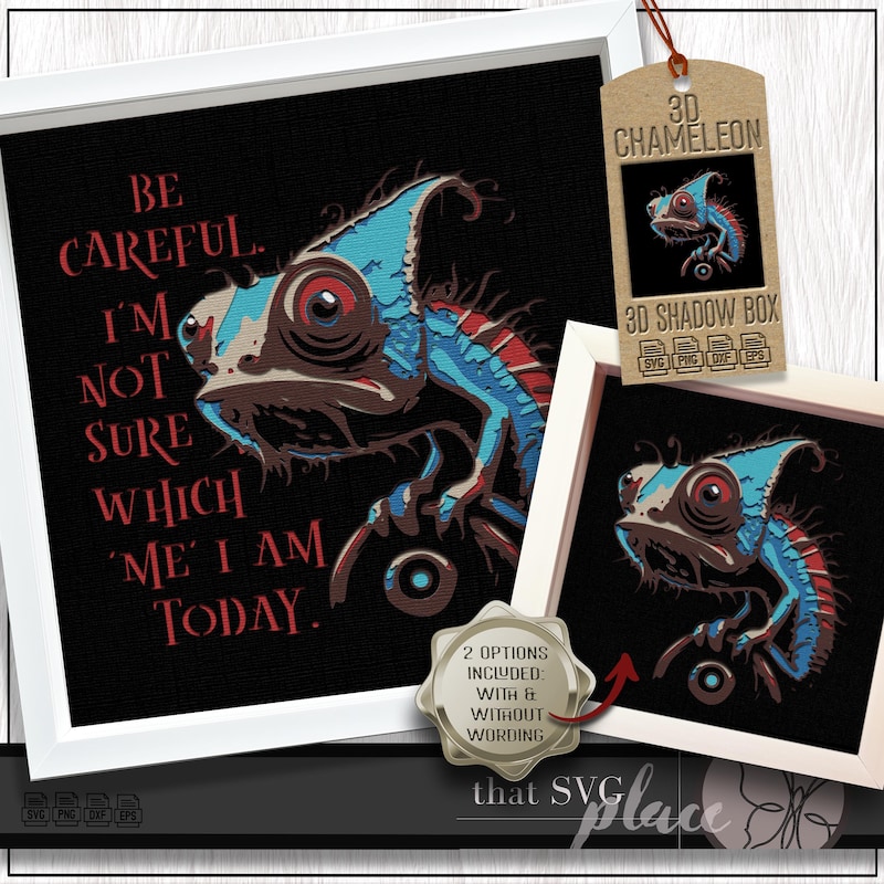 Chameleon Card Svg - Etsy