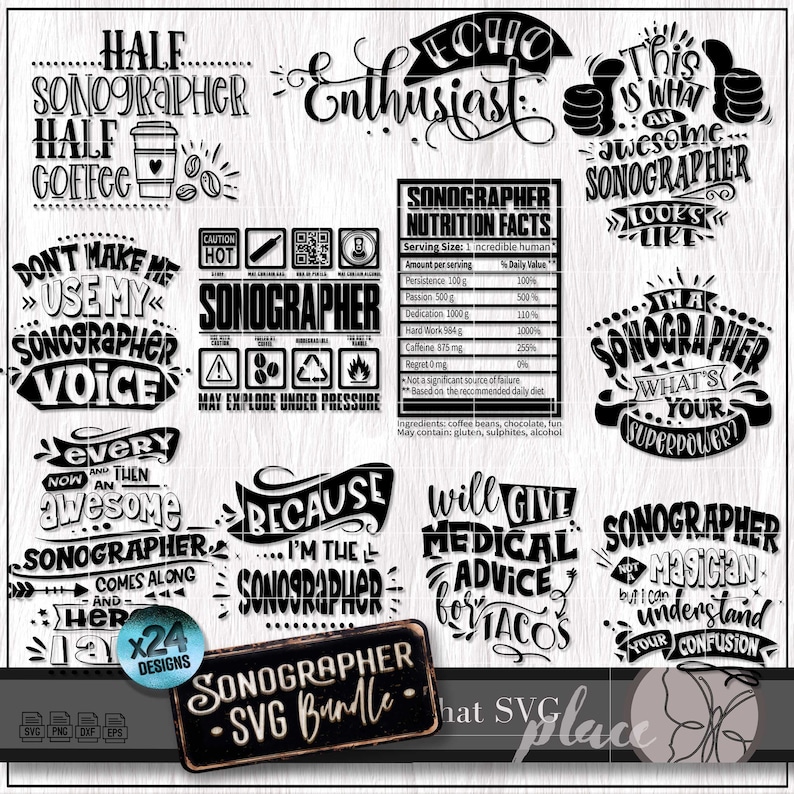 Sonographer SVG PNG Bundle, Ultrasound Svg, Cardiac Sonographer ...