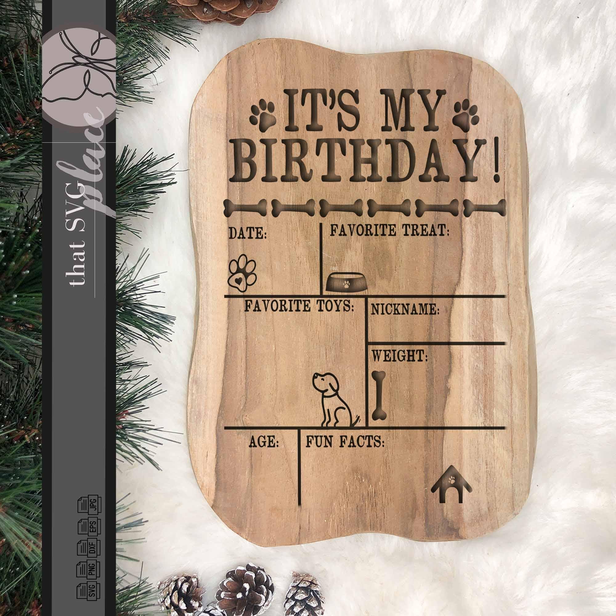 Dog Birthday SVG, Puppy Happy Birthday SVG, Pet SVG, Pet Birthday Board ...