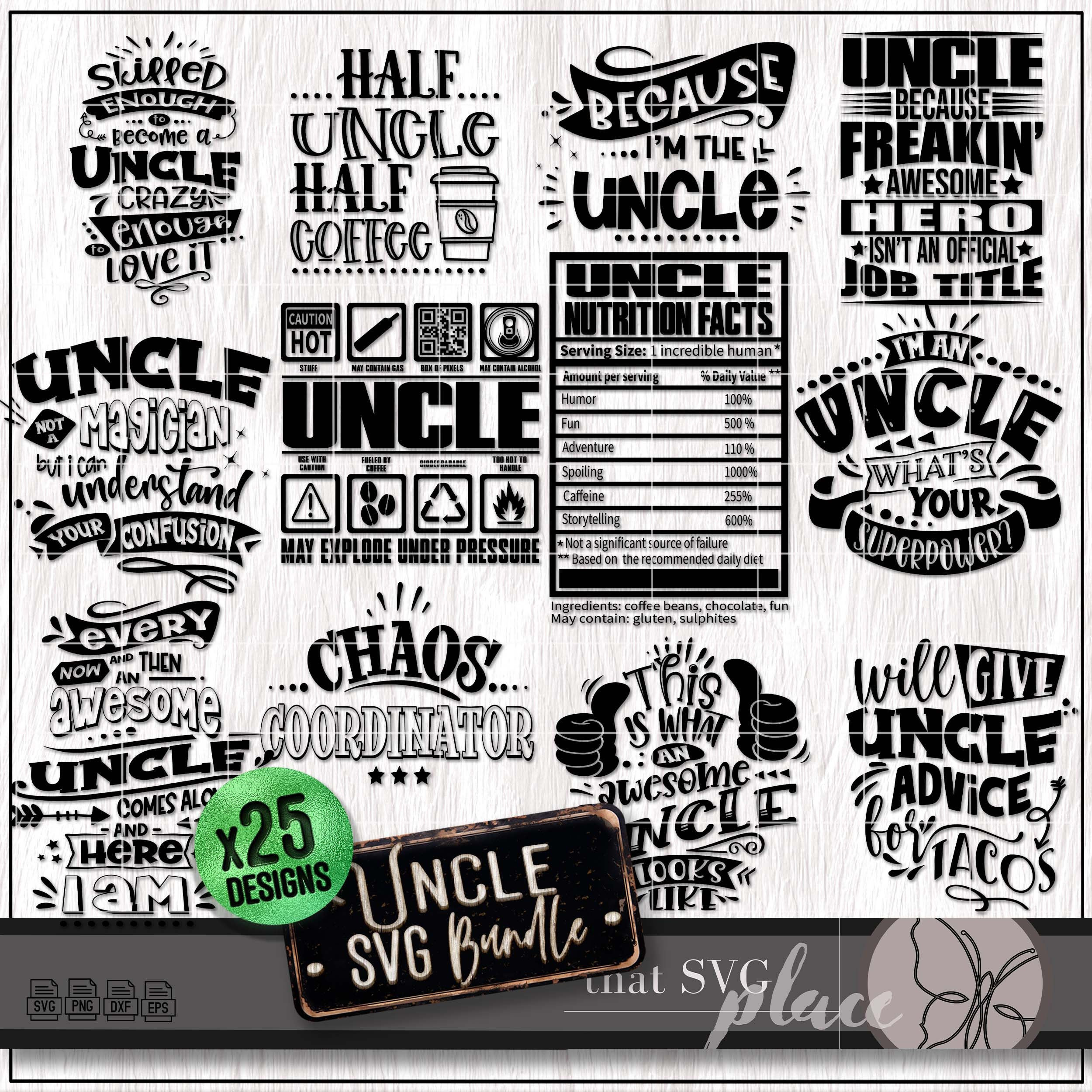 Uncle SVG Bundle, Funny Great Uncle PNG, New Future Uncle Appreciation ...