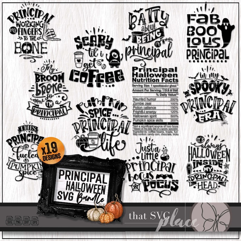 Principal SVG, Halloween PNG Bundle, Funny School Headmaster SVG ...
