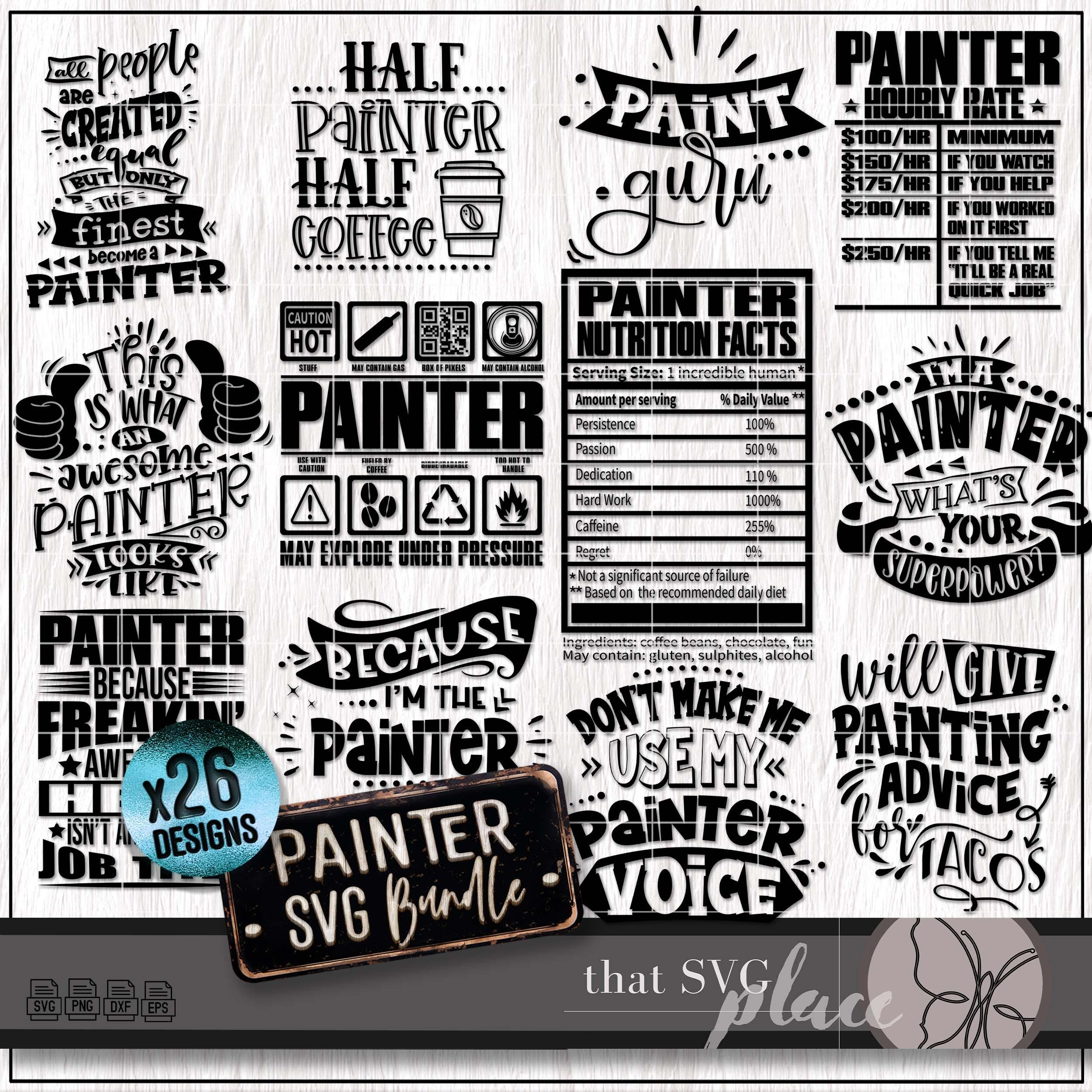 Painter SVG Bundle, Artist Svg, House Painter Svg, Appreciation Gift ...
