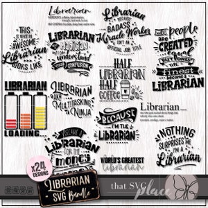 Librarian SVG PNG Bundle, Library SVG, School Librarian Svg, Funny Book ...