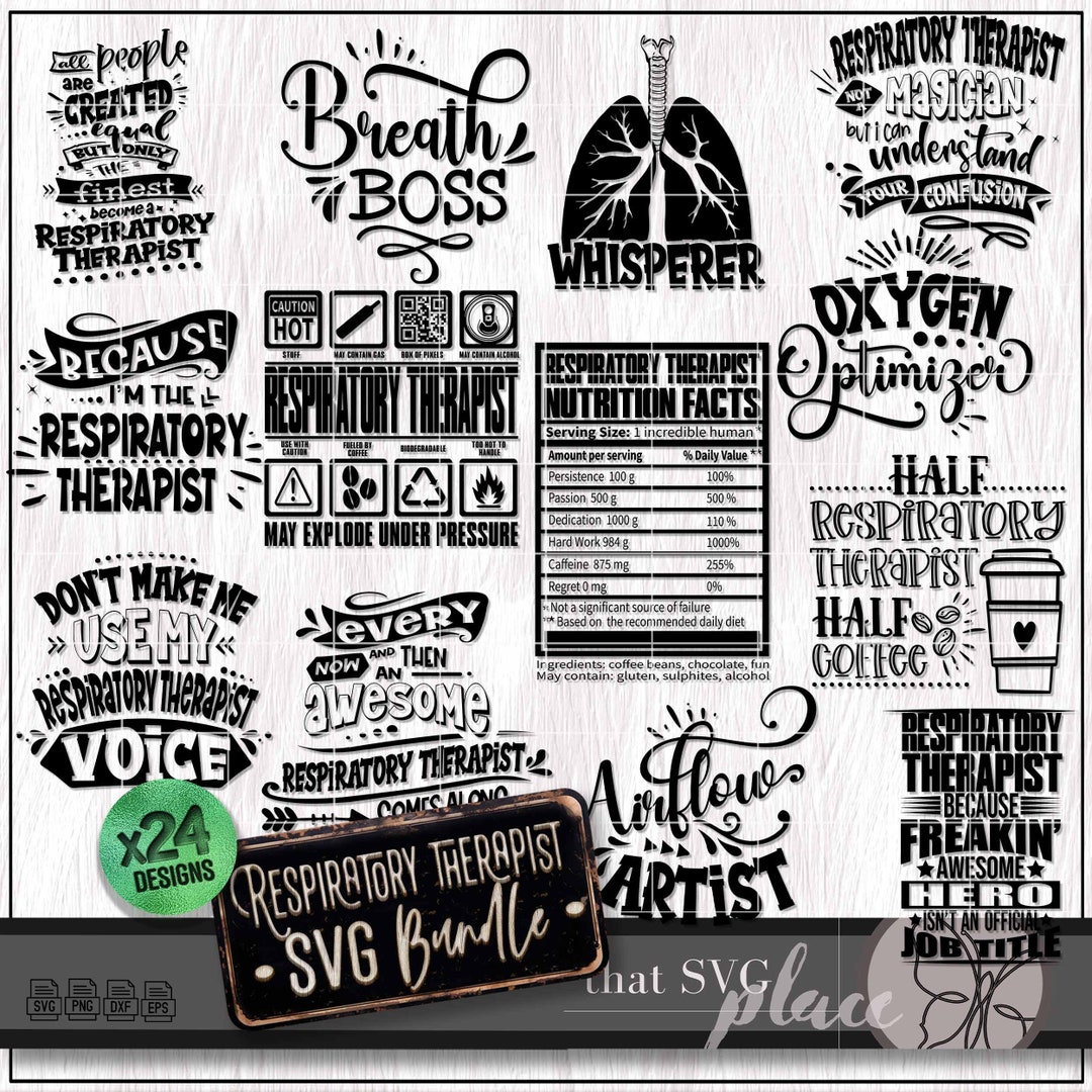 Respiratory Therapist SVG Bundle, Respiratory Svg, Respiratory Therapy ...