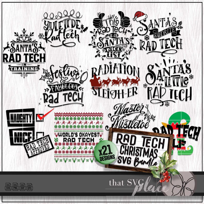 Rad Tech SVG, Christmas Bundle, Xray Tech SVG Png, CT Tech Appreciation ...