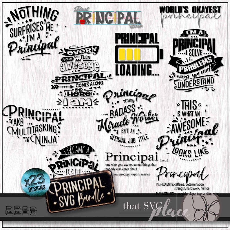 Principal SVG PNG Bundle, Funny School Headmaster SVG, Educator ...