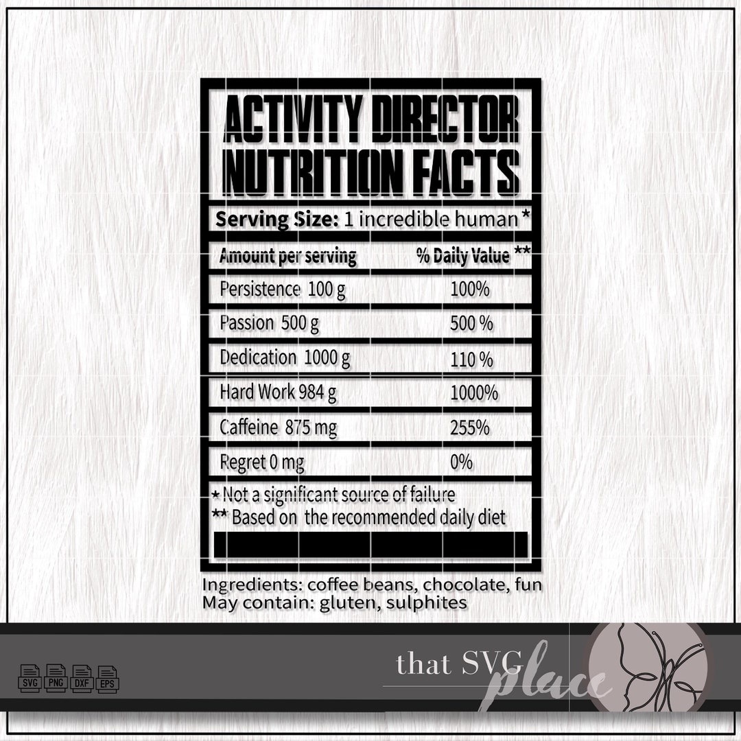 Activity Director SVG, Nutrition Facts Label SVG, Director Appreciation ...