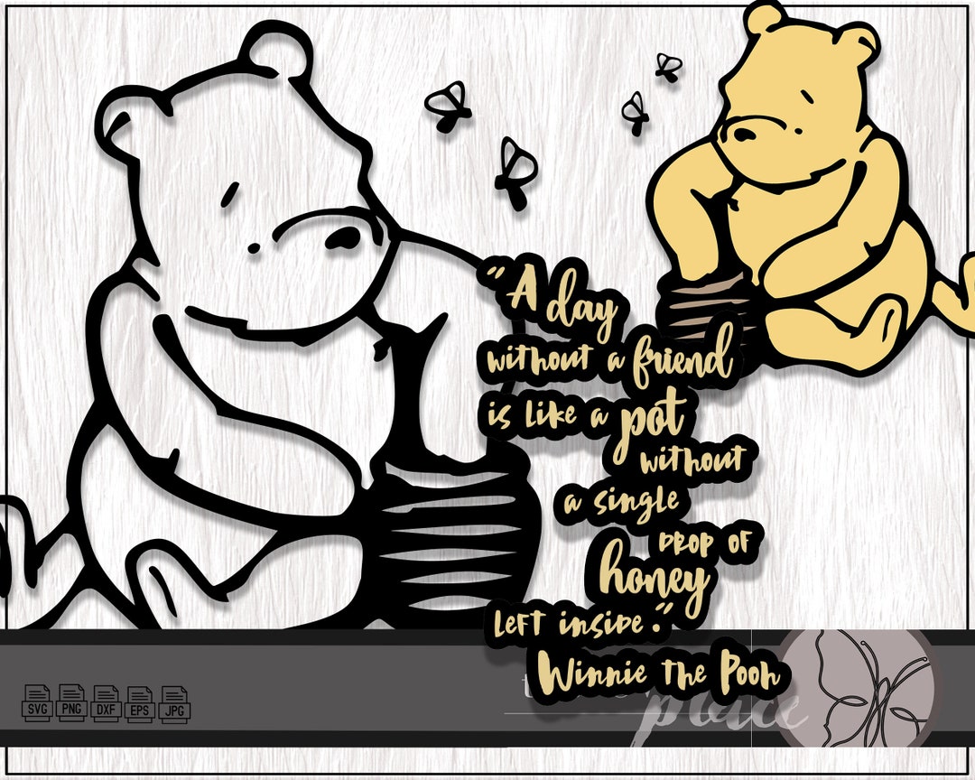 Pooh Bear SVG, Classic Pooh, Cricut SVG, Silhouette SVG, Glowforge ...