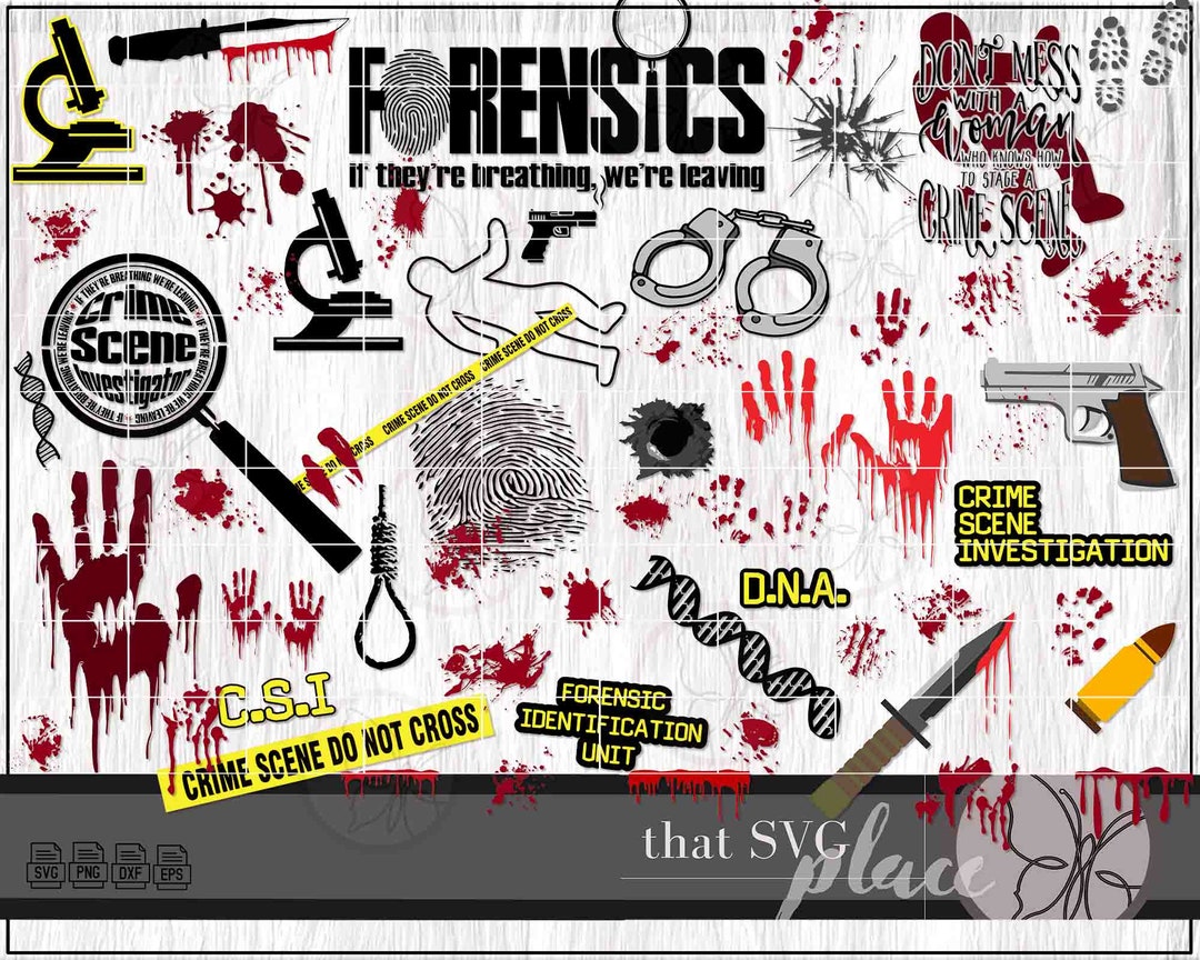 CSI Crime Scene Investigation Bundle, Blood, Chalk Outline, Police SVG ...
