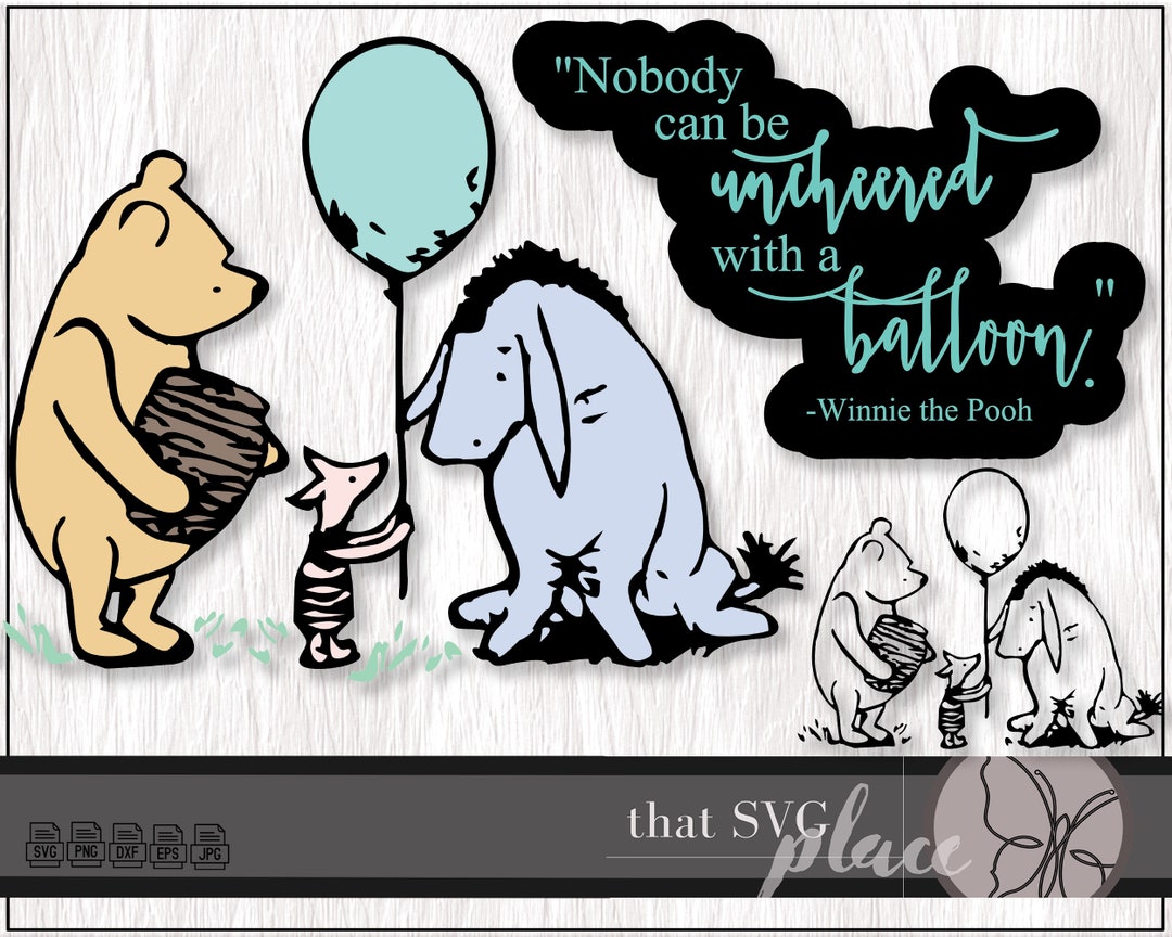 Eeyore SVG, Piglet SVG, Pooh SVG, Cricut Silhouette Cutting File ...