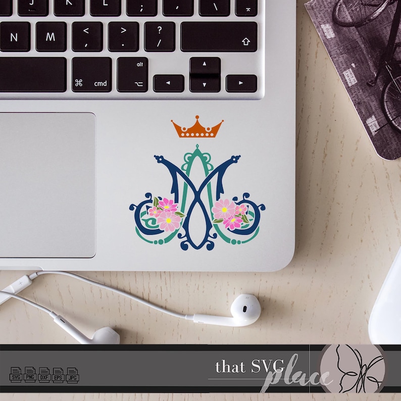 Virgin Mary SVG, Auspice Maria SVG, Mother Mary of God SVG, Marian ...