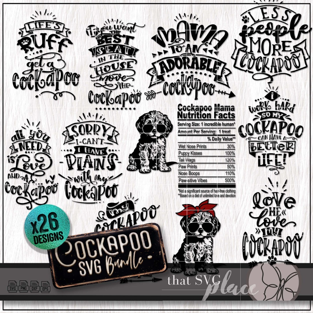 Cockapoo SVG, Dog Shirt SVG, Cockapoo Owner PNG, Signs Svg, Ornament ...