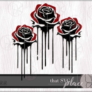 Dripping Bleeding Rose SVG PNG Clipart Vector Files for Cricut Digital ...