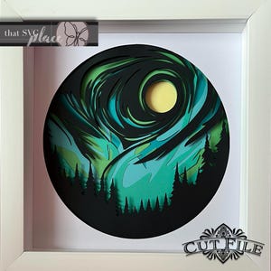 Northern Lights SVG, 3D Layered Shadowbox Template, Aurora Borealis Svg ...