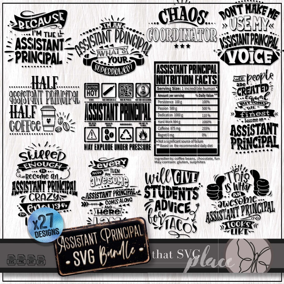 Assistant Principal SVG Bundle, Educator SVG PNG, Principal ...