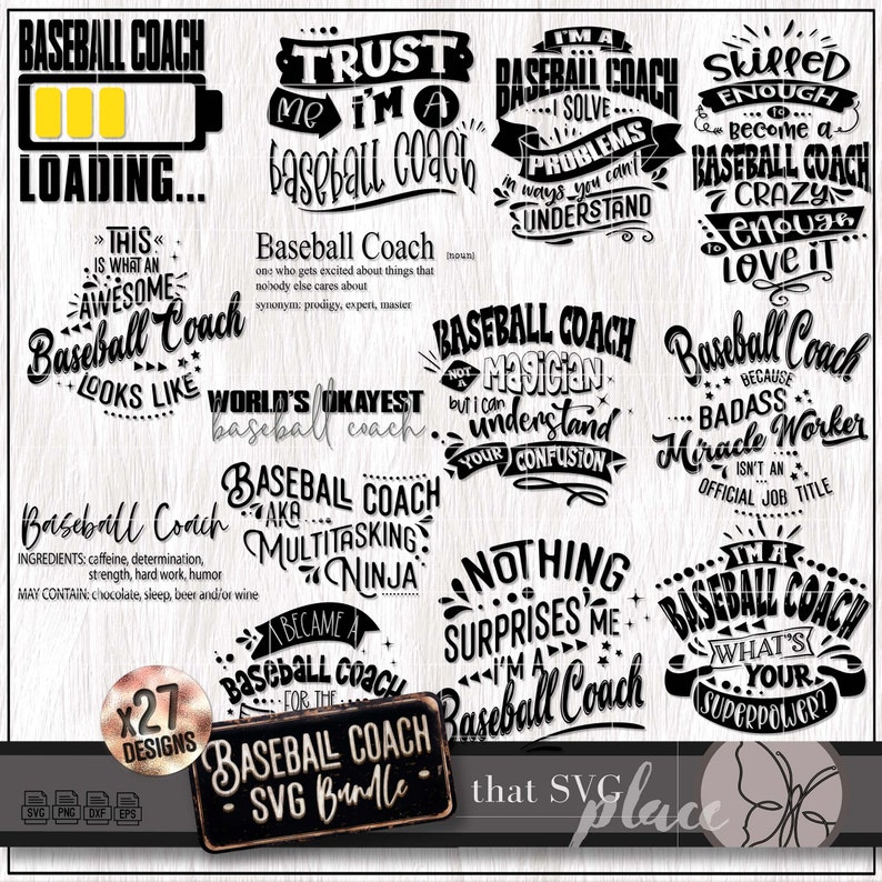 Baseball Coach SVG Bundle, School Coach Appreciation Gift, Baseball ...