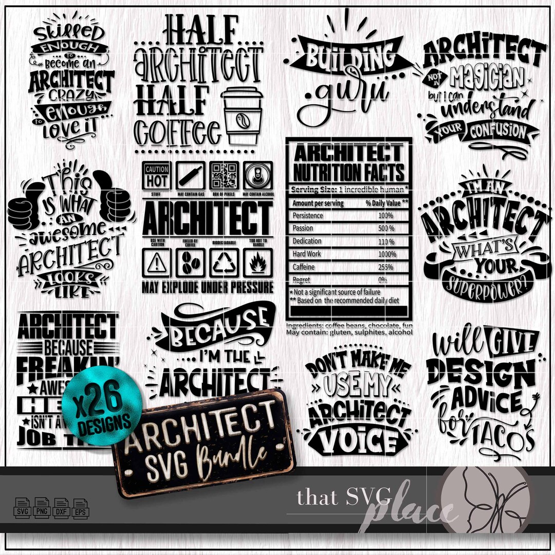 Architect SVG, Future Building Designer PNG Bundle, Funny Architecture ...