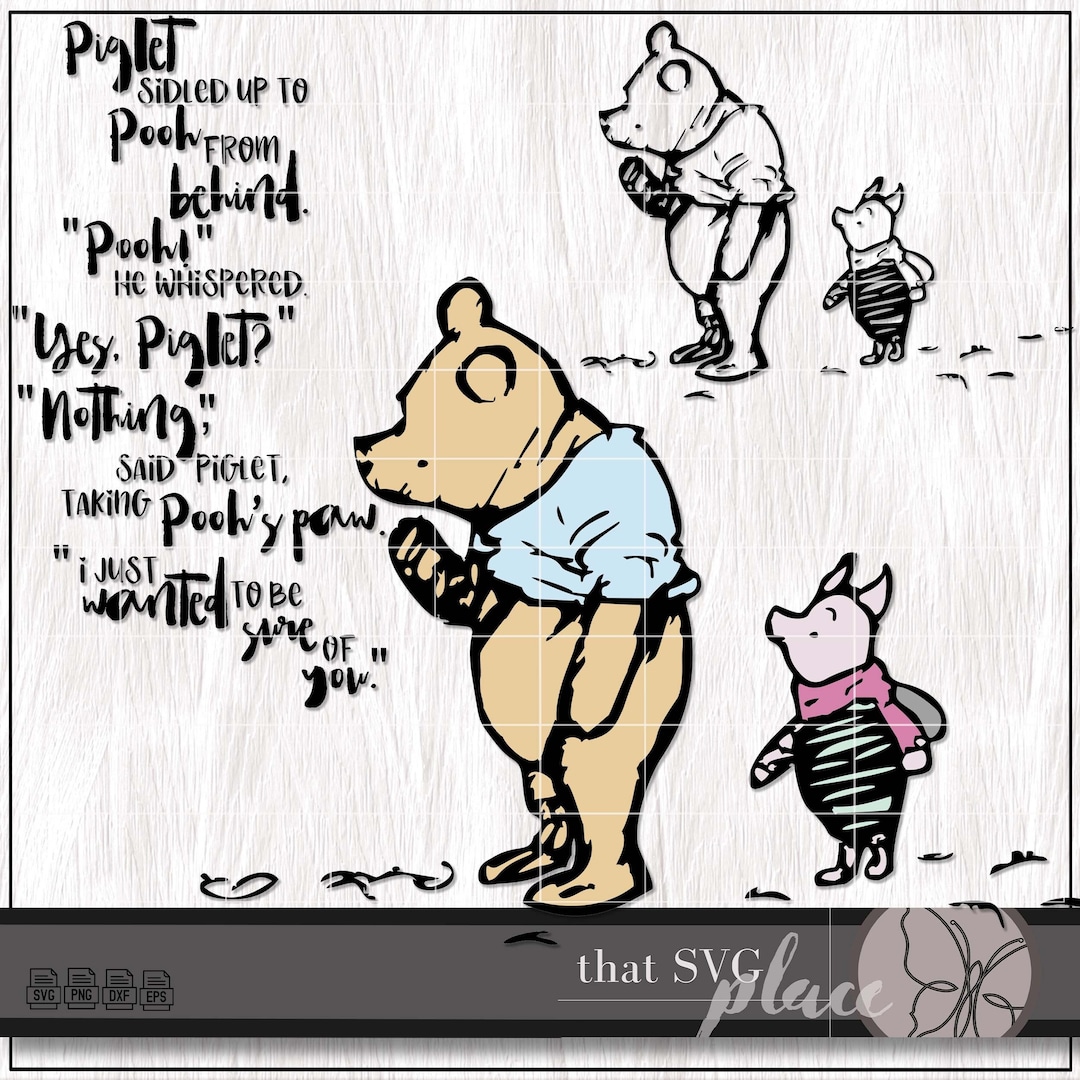 Classic Winnie the Pooh Piglet SVG, EPS, PNG, Classic Pooh & Piglet ...