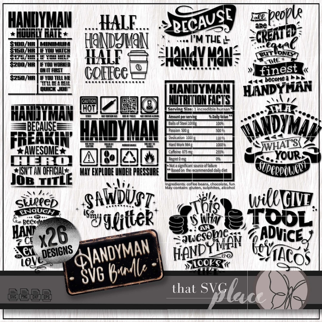 Handyman SVG, Carpenter SVG Bundle, Coworker Svg PNG, Appreciation Gift ...