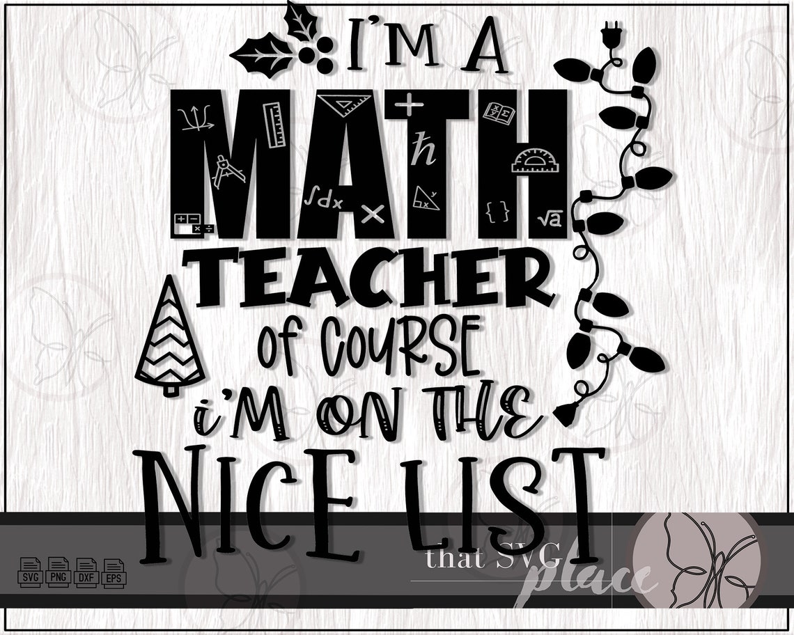 Math Teacher SVG Math SVG Teacher SVG Cricut Cutting File - Etsy