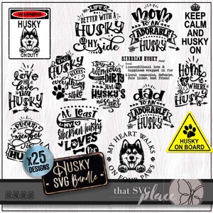 Siberian Husky SVG Bundle, Dog SVG, Mom Dad Shirt PNG, Husky Ornament ...
