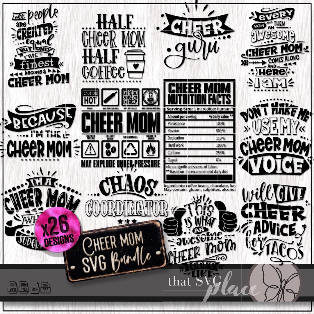 Cheer Mom SVG, Cheerleader SVG PNG Bundle, Senior Mom Cheerleading ...