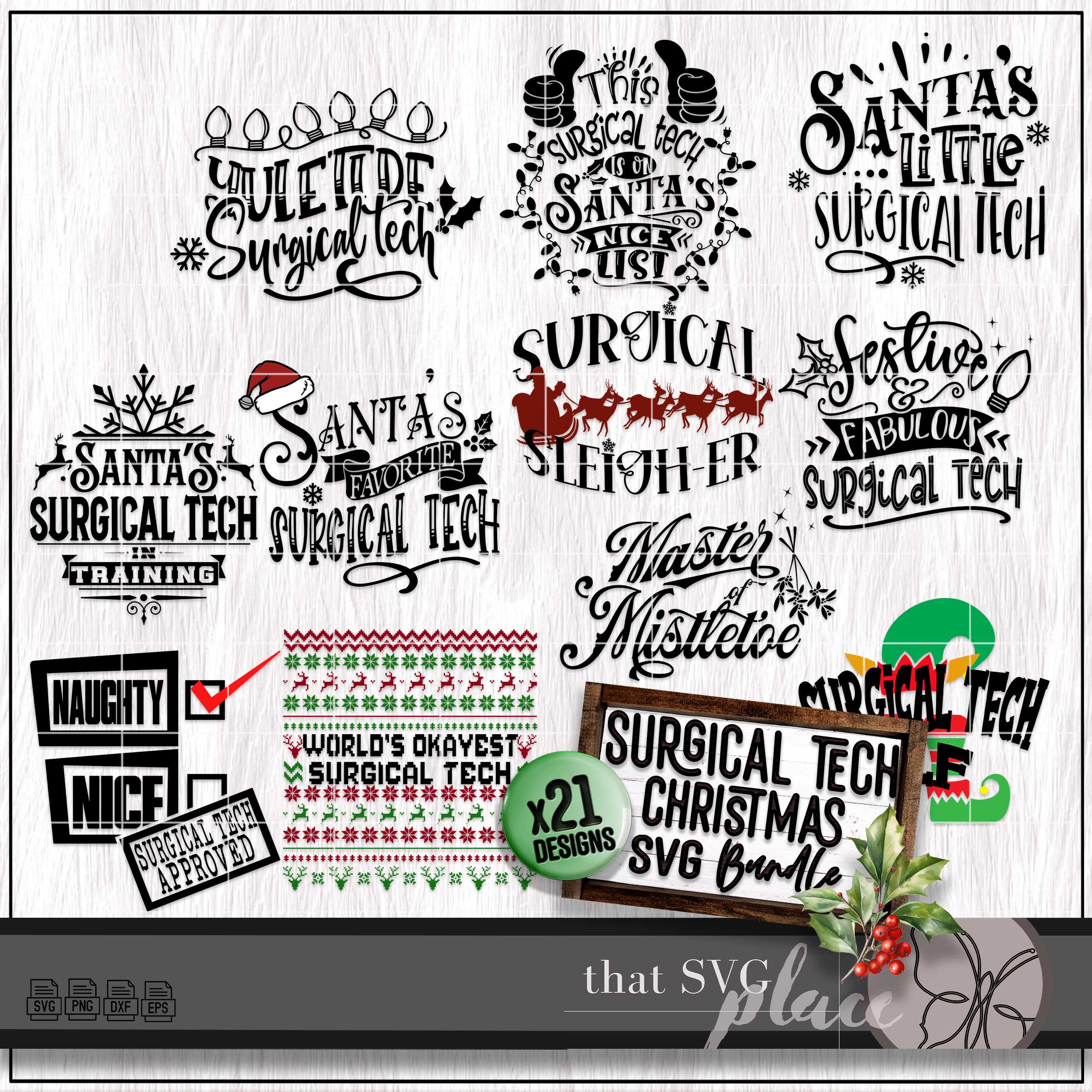 Surgical Tech SVG, Christmas PNG Bundle, CST Surgical Technologist Svg ...