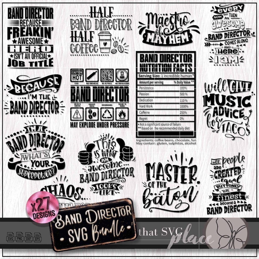 Band Director SVG Bundle, Music Teacher SVG, Marching Band Director ...