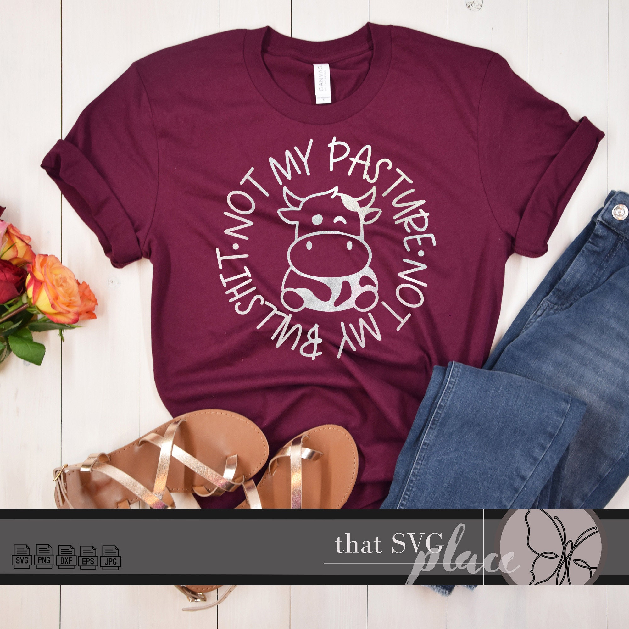 Not My Pasture SVG Cow SVG Funny Cow SVG Cricut Cutting - Etsy Israel