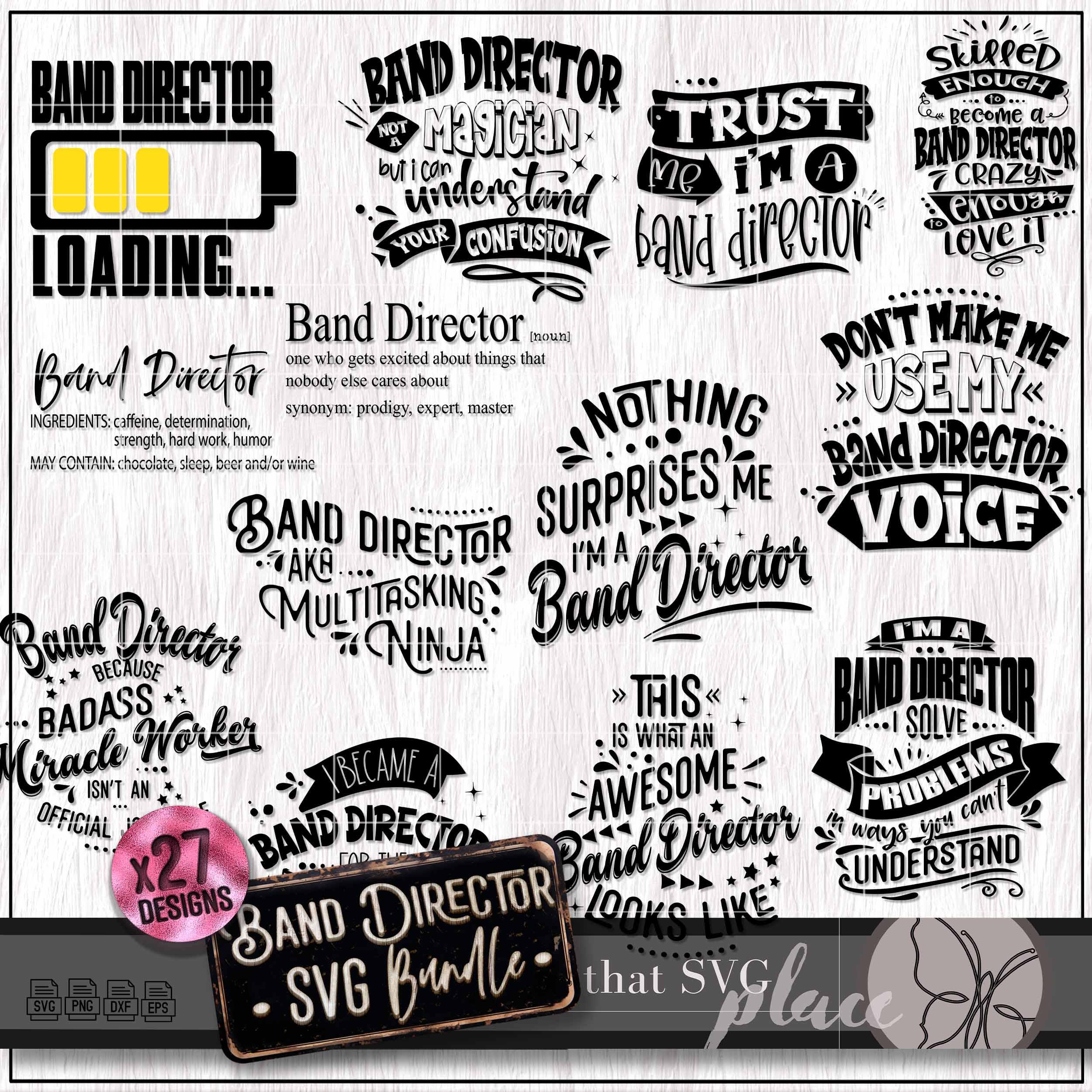 Band Director SVG Bundle, Music Teacher SVG, Marching Band Director ...