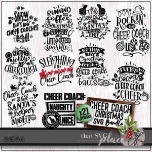 Cheer Coach SVG, Christmas PNG Bundle, Cheerleader PNG, Cheerleading ...
