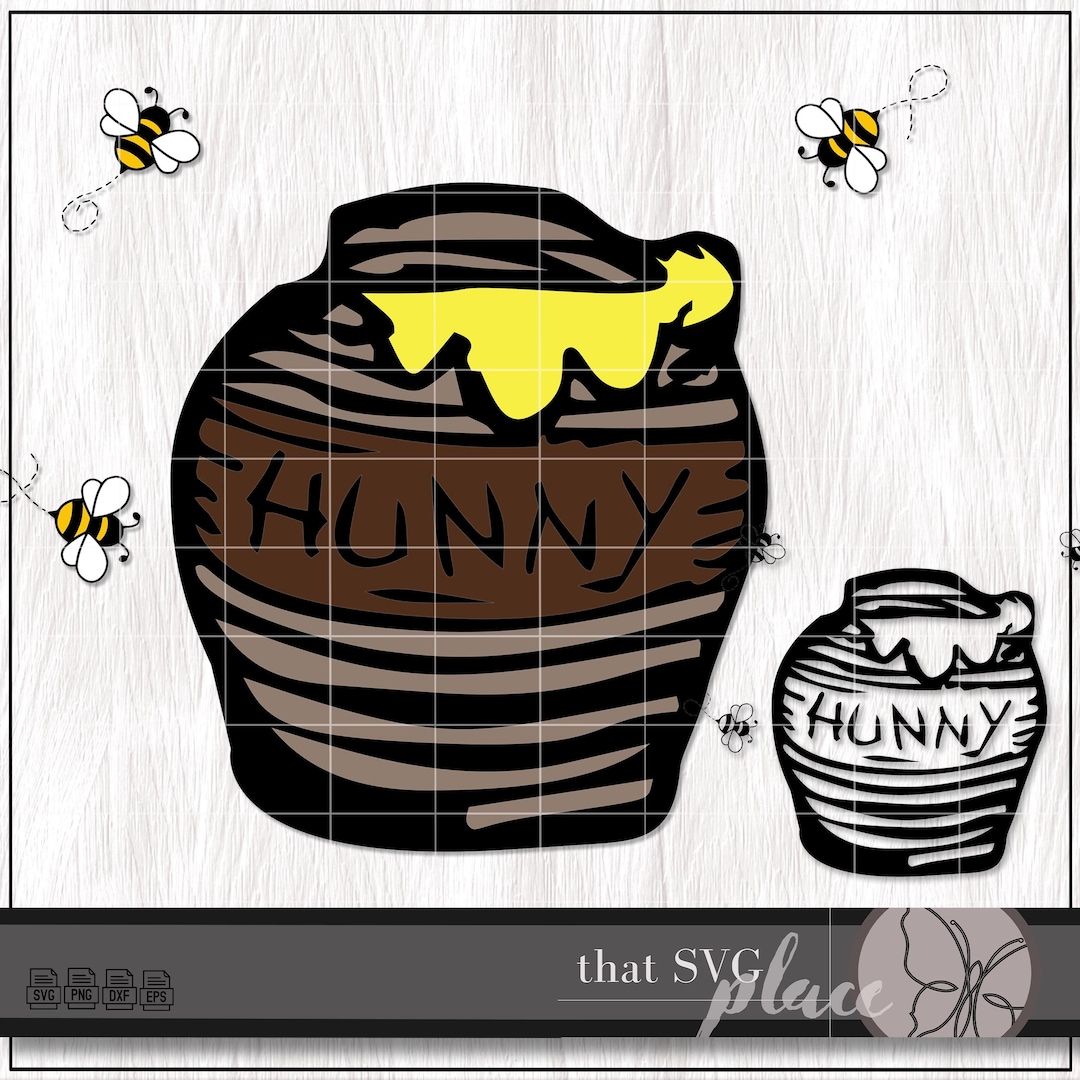 Classic Pooh Bear Hunny Pot SVG, Winnie the Pooh Honey Pot SVG PNG ...