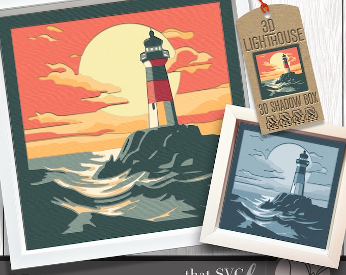 Sea Shadow Box SVG, 3d Papercut SVG, Layered Paper Art Template, Scroll Saw Pattern, Boat and ...